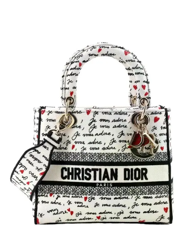 Dior Lady D-lite Medium Satchel - White