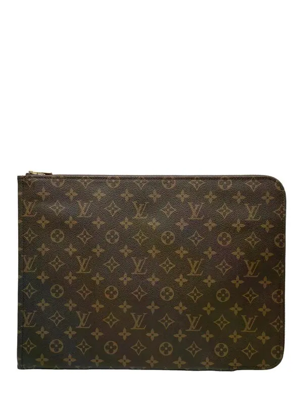 LOUIS VUITTON 1987 Monogram Poche Documents Portfolio - Brown