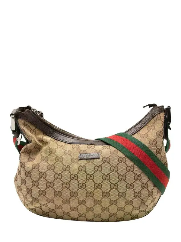 Gucci Gg Canvas Web Crossbody Bag - Brown