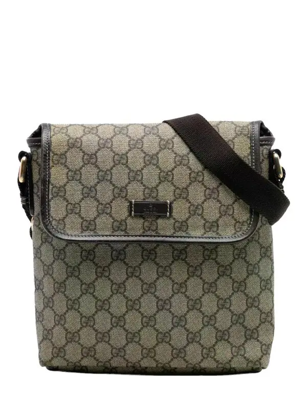 Gucci Gg Supreme Crossbody Bag - Brown