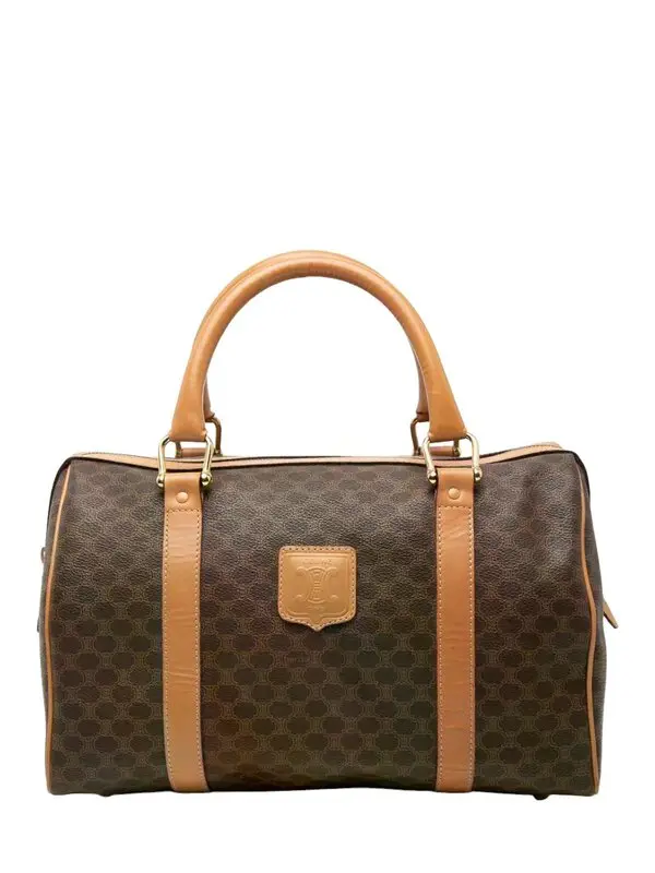 Celine Macadam Coated Canvas Boston Bag - Brown