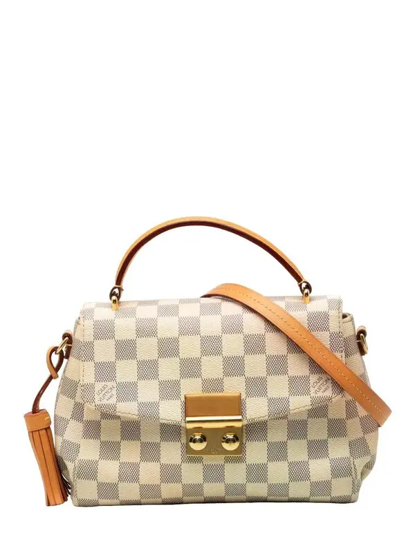 LOUIS VUITTON 2016 Damier Azur Croisette Satchel - White