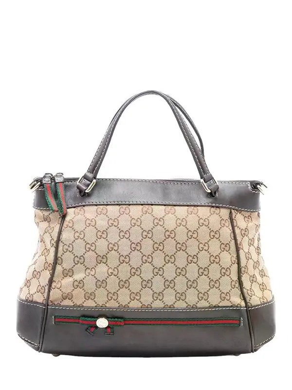 Gucci Gg Canvas Web Mayfair Satchel - Brown