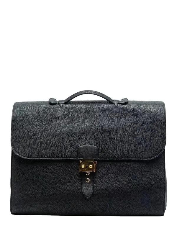 Hermès 2013 Togo Sac A Depeches 38 Business Bag - Black