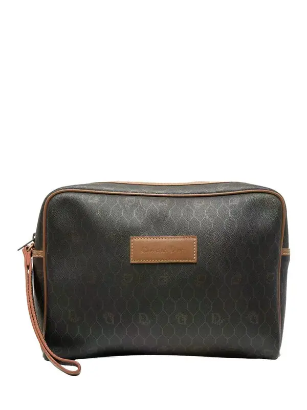 Dior Honeycomb Coated Canvas Clutch - Black