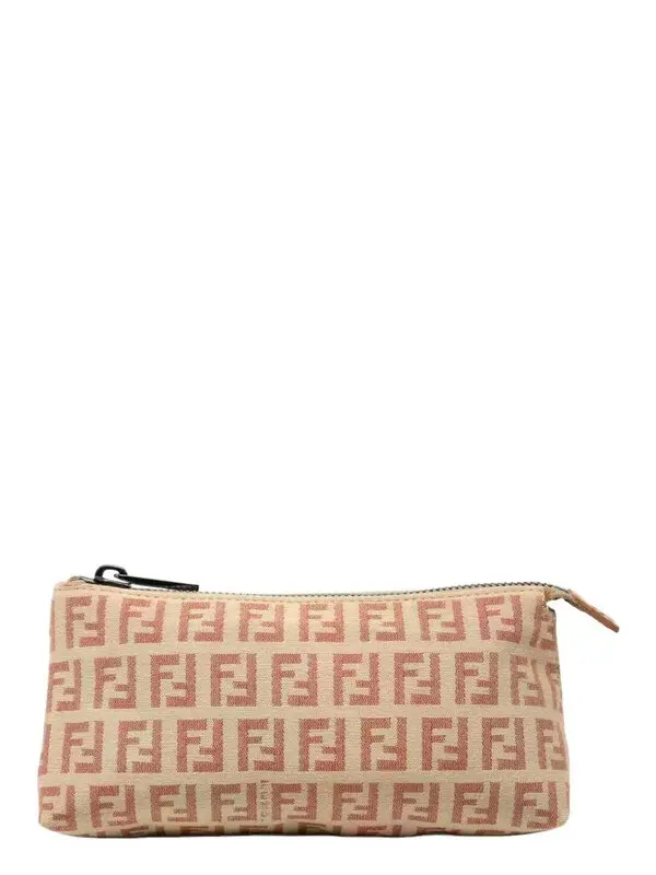 Fendi 2000-2010 Zucchino Canvas Pouch - Brown