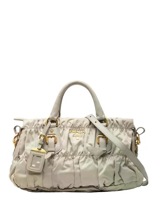 Prada Tessuto Gaufre Satchel - Grey