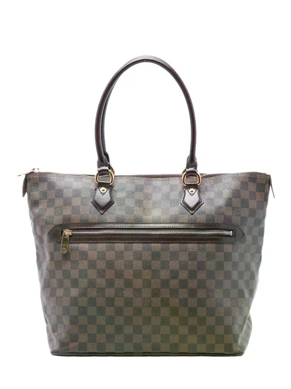 LOUIS VUITTON Damier Ebene Saleya Gm Tote Bag - Brown