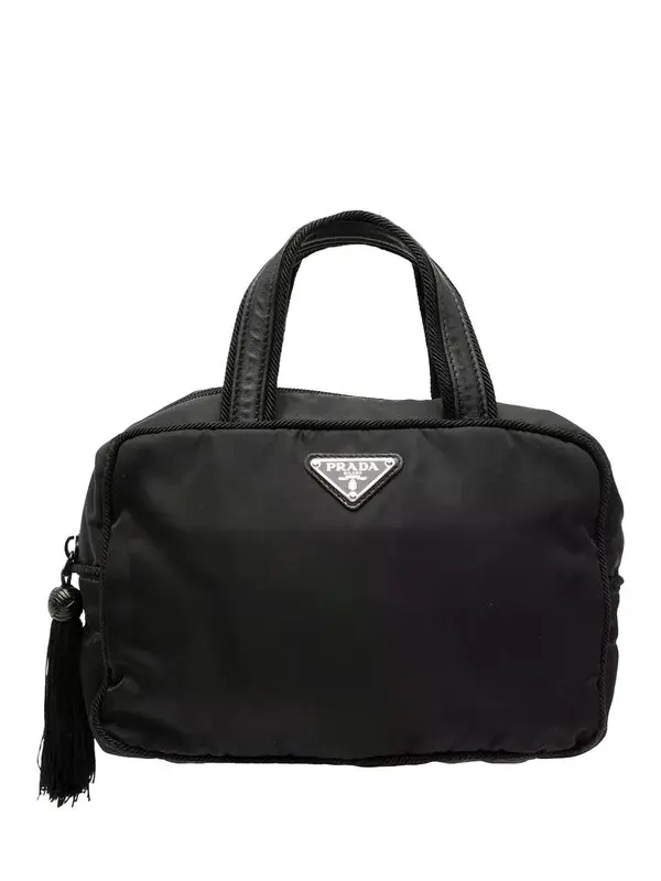 Prada Tessuto Tassel Handbag - Black
