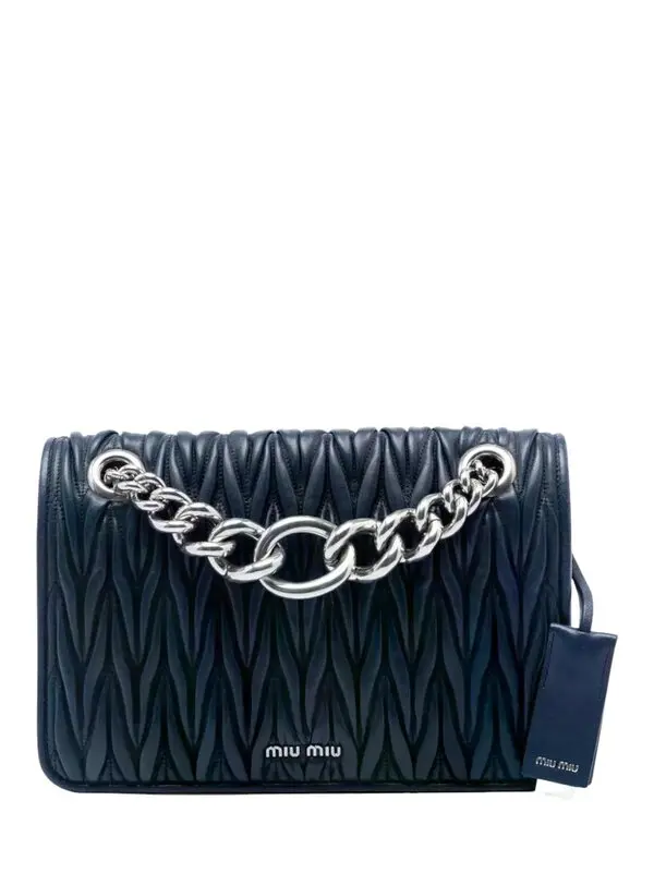 Miu Miu Matelasse Nappa Club Shoulder Bag - Blue