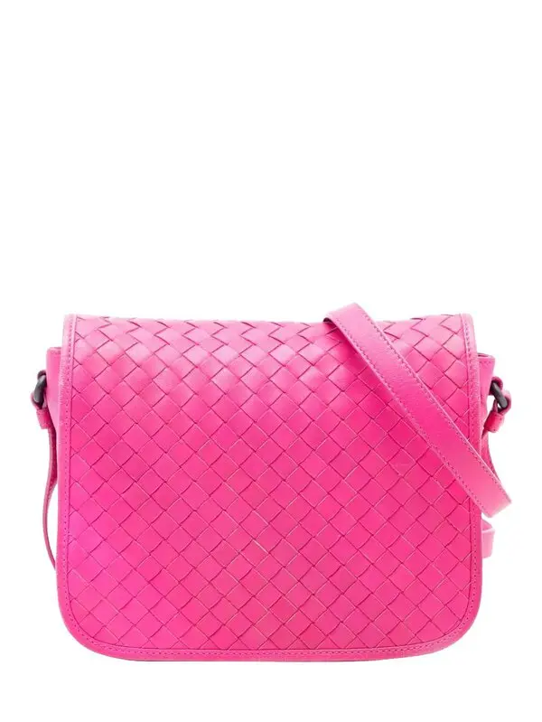 Bottega Veneta Nappa Intrecciato Flap Crossbody Bag - Pink