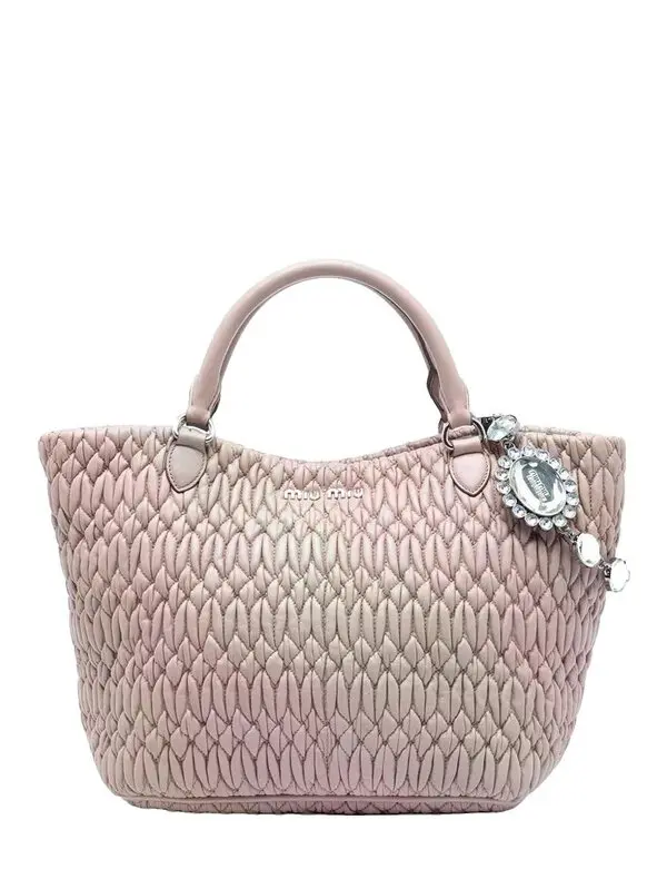 Miu Miu Matelasse Nappa Crystal Satchel - Pink