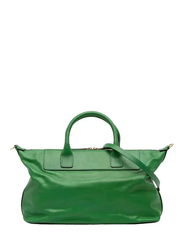 Marni Leather Top Handle Satchel - Green