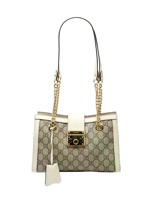 Gucci Small Gg Supreme Padlock Tote Bag - Brown