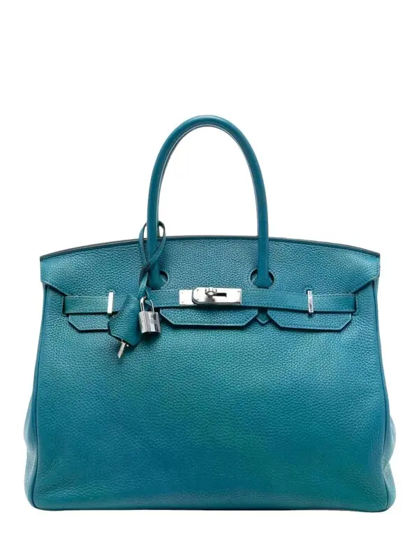 Hermès 2001-2002 Clemence Birkin Retourne 35 Handbag - Blue
