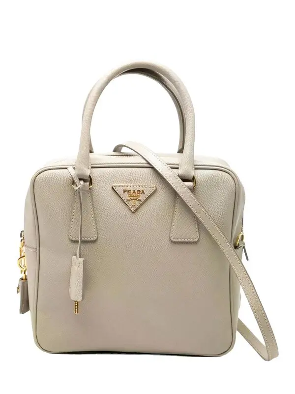 Prada Saffiano Lux Satchel - Brown