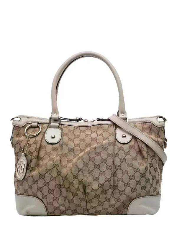 Gucci Gg Canvas Sukey Satchel - Brown