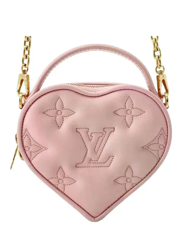 LOUIS VUITTON Monogram Embroidered Pop My Heart Pouch Satchel 2021-2026 - Pink