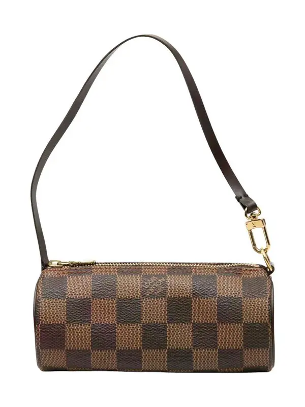 LOUIS VUITTON Damier Ebene Papillon Pochette Handbag - Brown