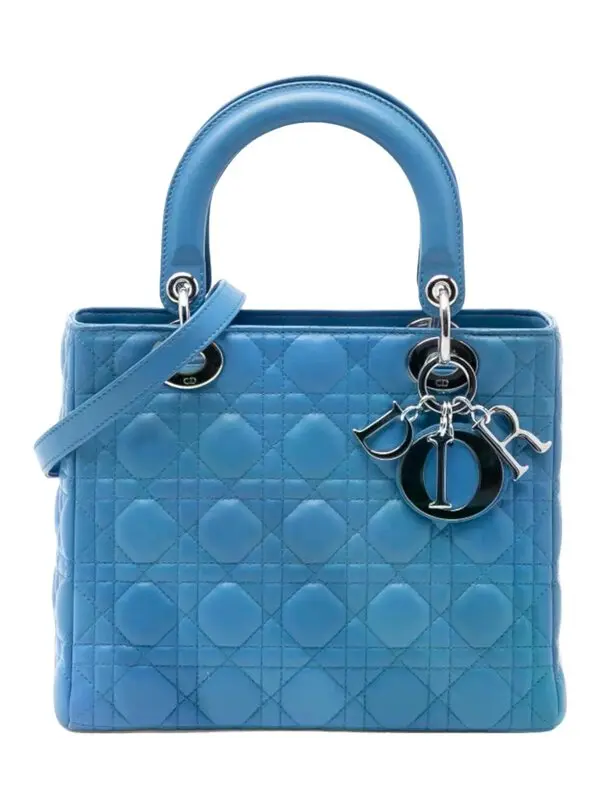 Dior 2011 Medium Cannage Lady Satchel - Blue