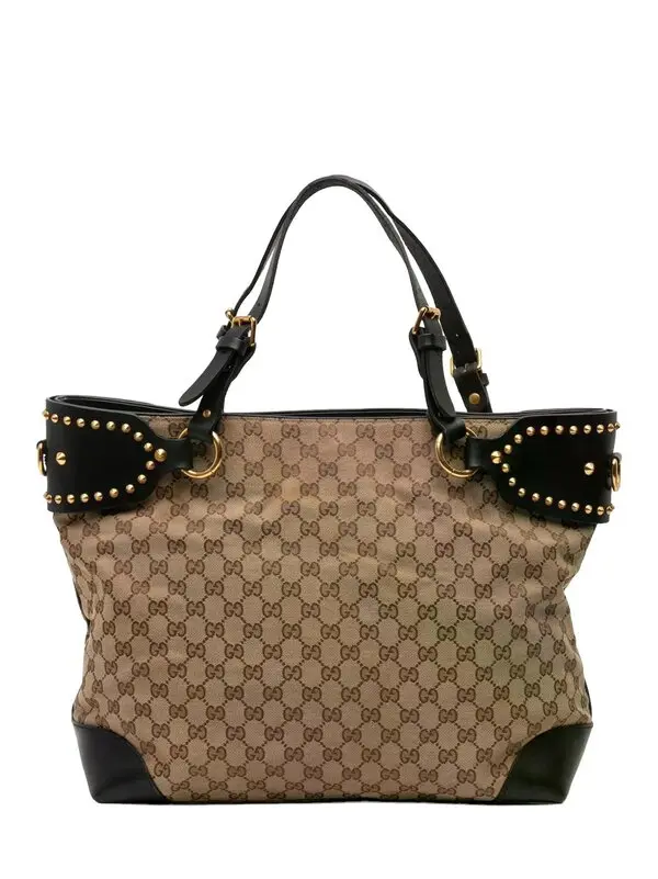 Gucci Gg Canvas Patti Stud Tote Bag - Brown