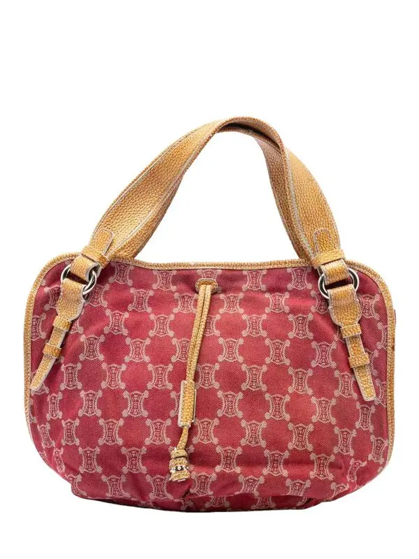 Celine 2007 Macadam Denim Bittersweet Hobo Handbag - Red