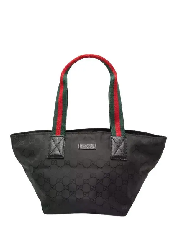 Gucci Gg Nylon Web Tote Bag - Black