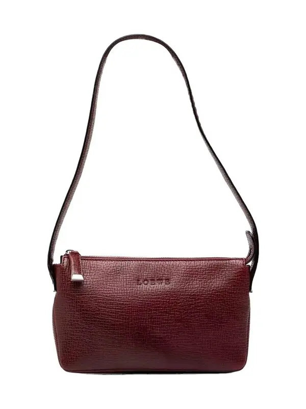 Loewe 2000-2020 Textured Leather Shoulder Bag - Red