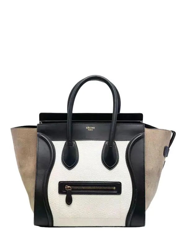 Celine 2015 Mini Tricolor Leather Luggage Tote Bag - Multicolour