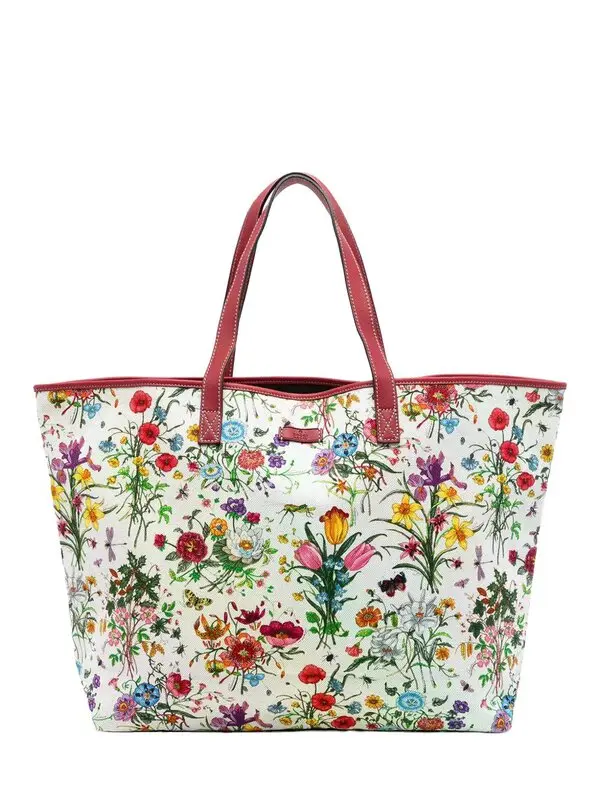 Gucci 2016-2026 Canvas Flora Tote - Red