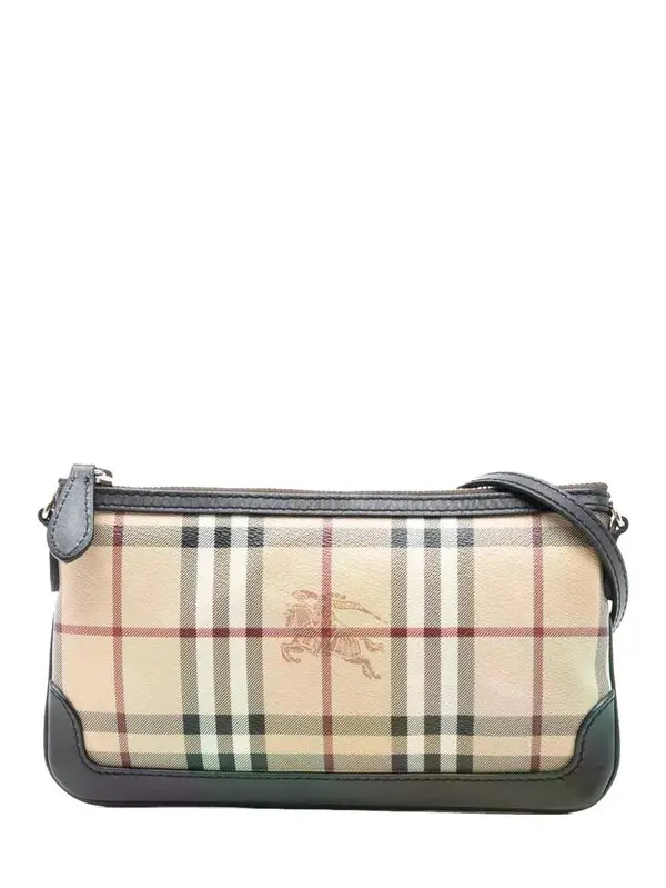 Burberry Haymarket Check Peyton Crossbody Bag - Brown