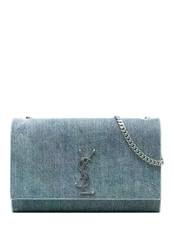 Saint Laurent 2015 Medium Denim Monogram Kate Crossbody Bag - Blue