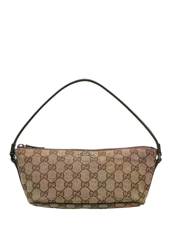 Gucci Gg Canvas Web Boat Shoulder Bag - Brown