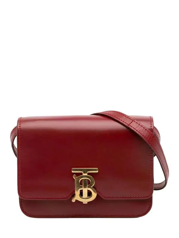 Burberry 2018-2023 Mini Leather Tb Crossbody Bag - Red
