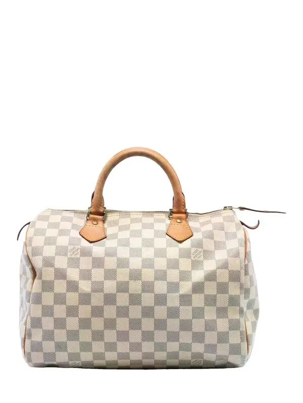 LOUIS VUITTON 2012 Damier Azur Speedy 30 Boston Bag - White