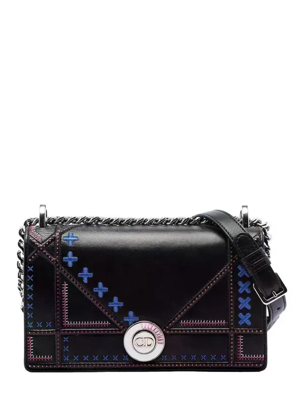 Dior 2016 Diorama Flap Crossbody Bag - Black