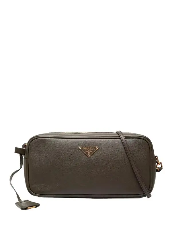 Prada Saffiano East West Shoulder Bag - Brown