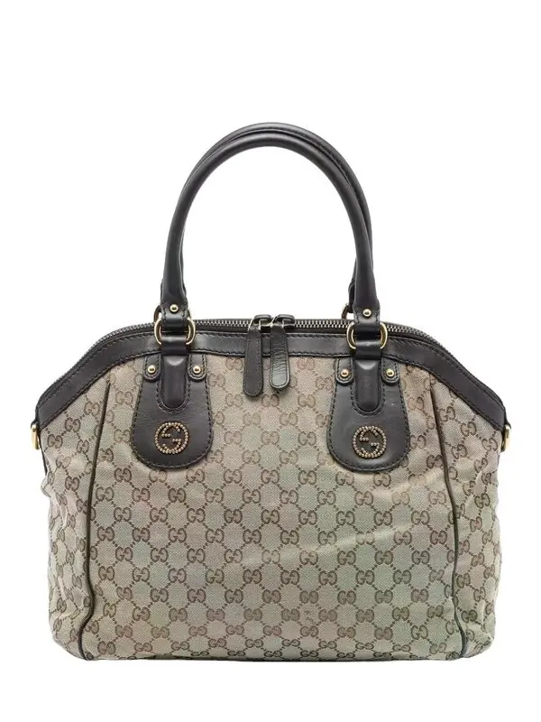 Gucci Gg Canvas Scarlett Satchel - Brown