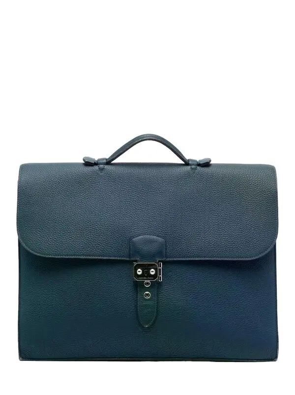 Hermès 2014 Togo Sac A Depeches 38 - Blue