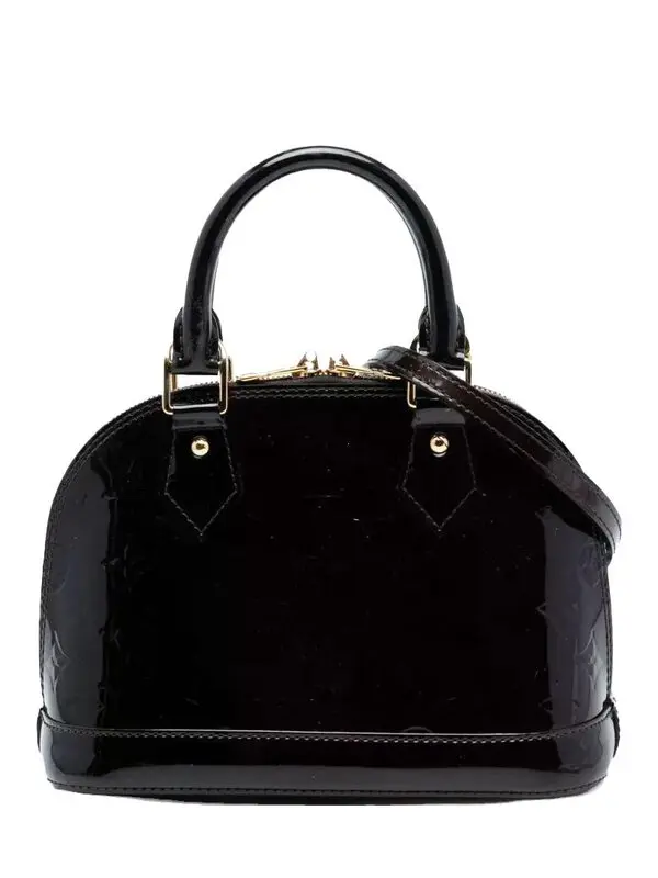 LOUIS VUITTON 2014 Monogram Vernis Alma Bb Satchel - Black