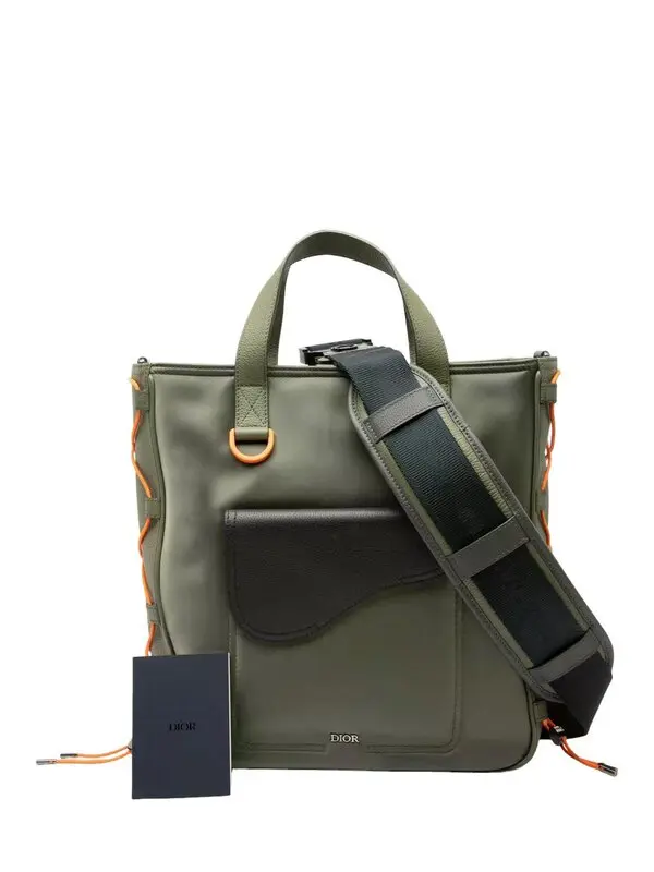 Dior 2021 Sacai Saddle Tote - Green