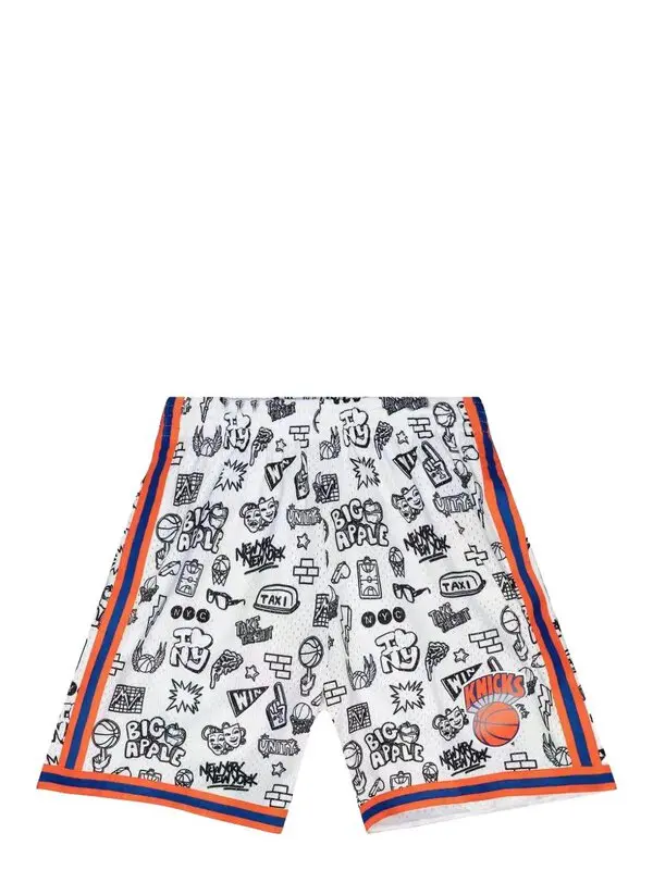Mitchell & Ness Patterned Shorts - White