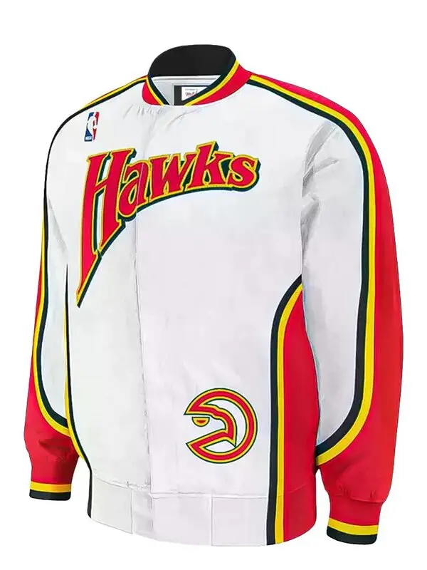 Mitchell & Ness 1992-1993 Atlanta Hawks Bomber Jacket - White