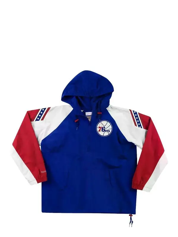 Mitchell & Ness Nba Philadelphia 76ers Half-zip Jacket - Blue