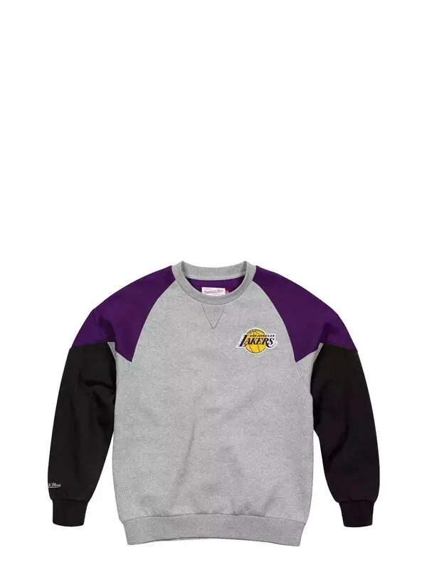 Mitchell & Ness Nba Los Angeles Lakers Colourblock Sweatshirt - Grey