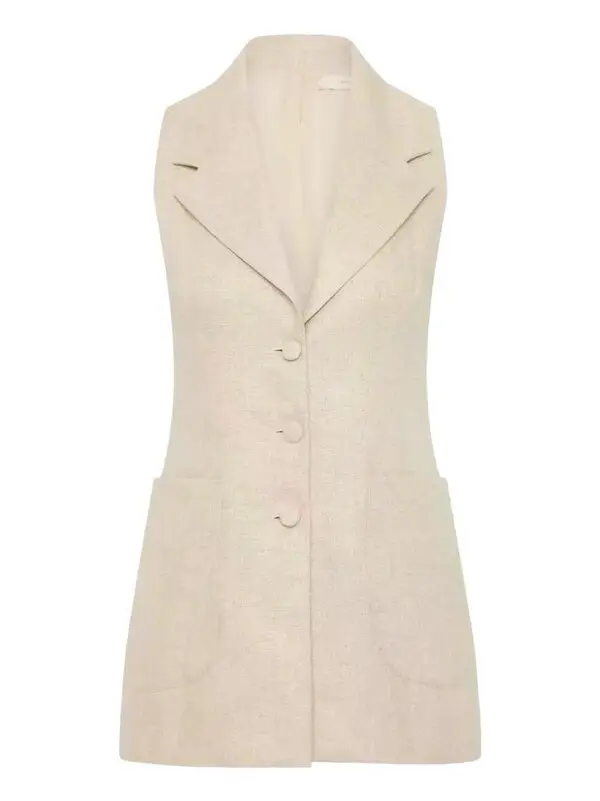 Faithfull The Brand Josette Linen Vest - Neutrals