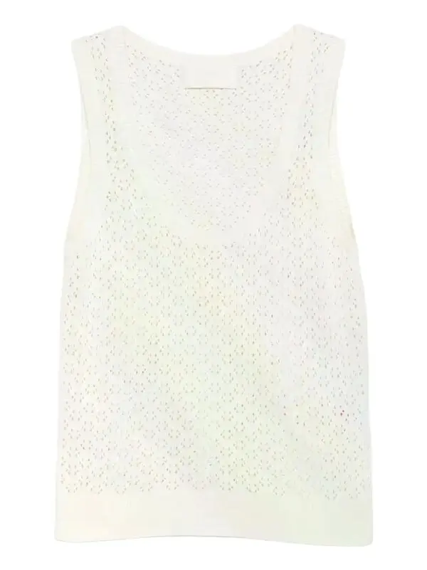 Eric Bompard Sleeveless Pointelle Tank Top - Neutrals