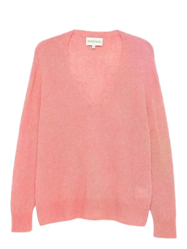Eric Bompard V-neck Ribbed Sweater - Pink