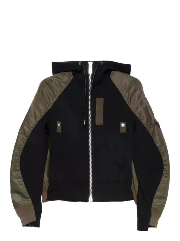 Sacai Hooded Zip Bomber Jacket - Blue