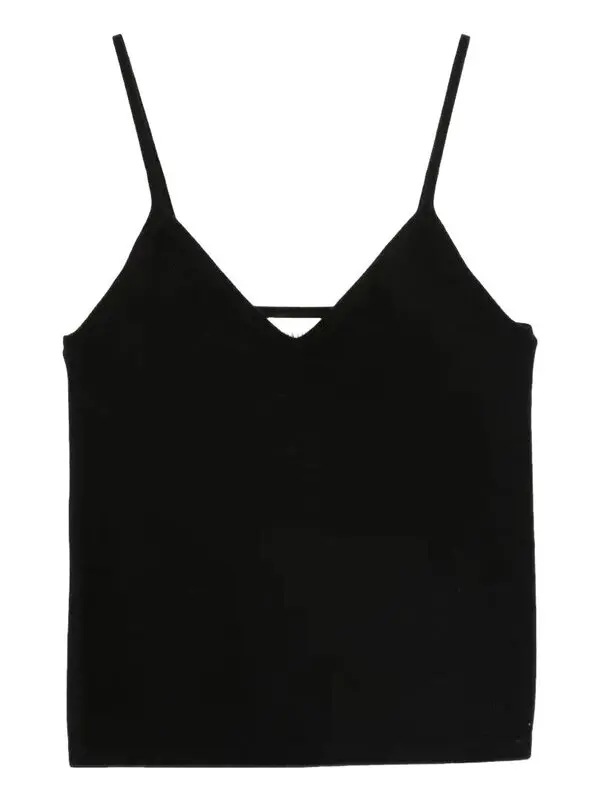 Eric Bompard Strappy V-neck Tank Top - Black